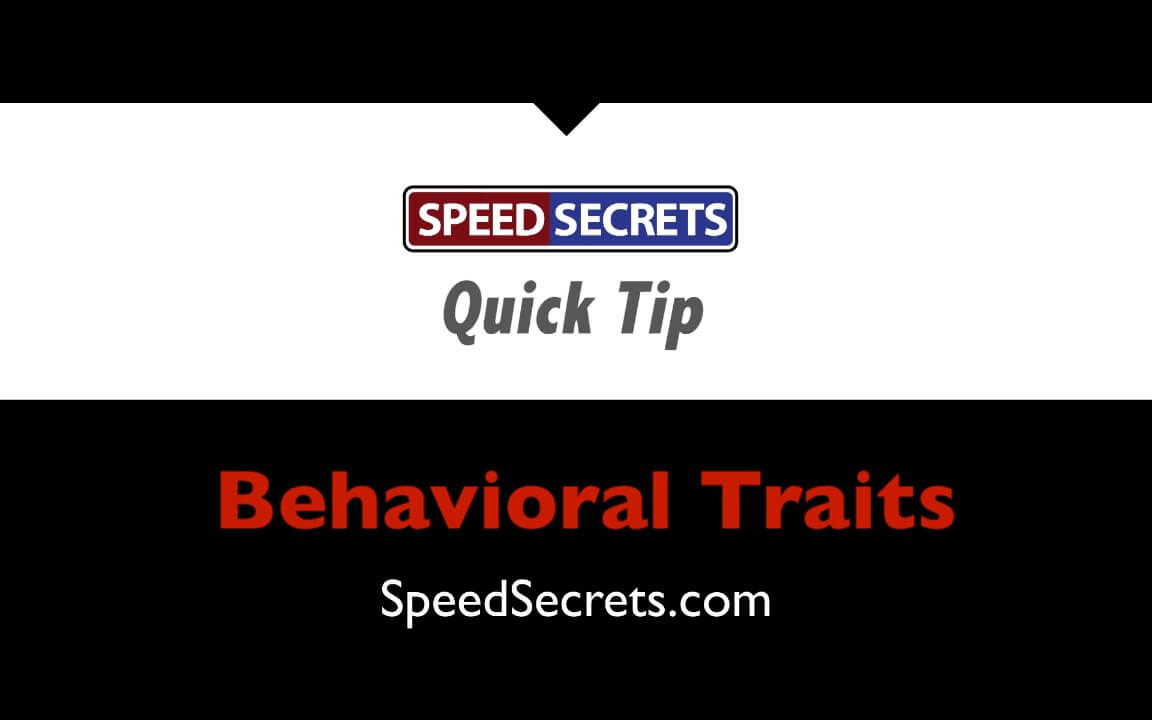 Managing Your Behavior On Track | Speed Secrets Quick Tip | Speed Secrets