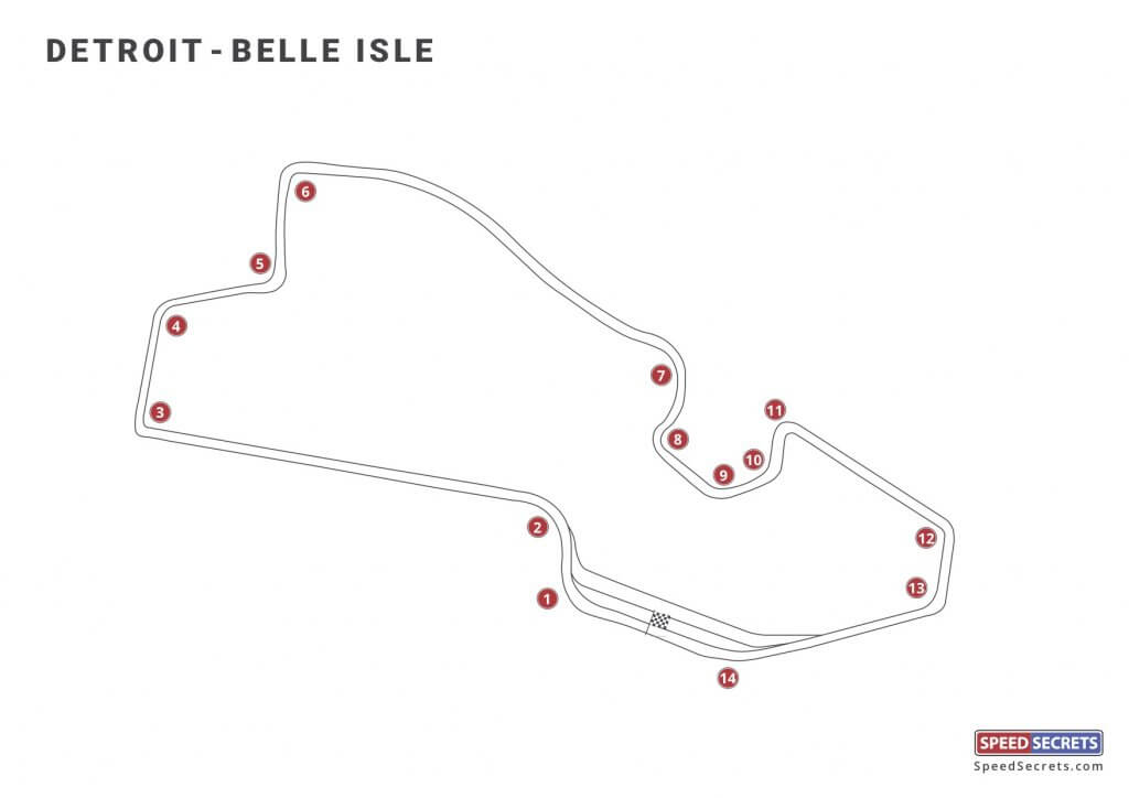Detroit – Belle Isle track map | Speed Secrets